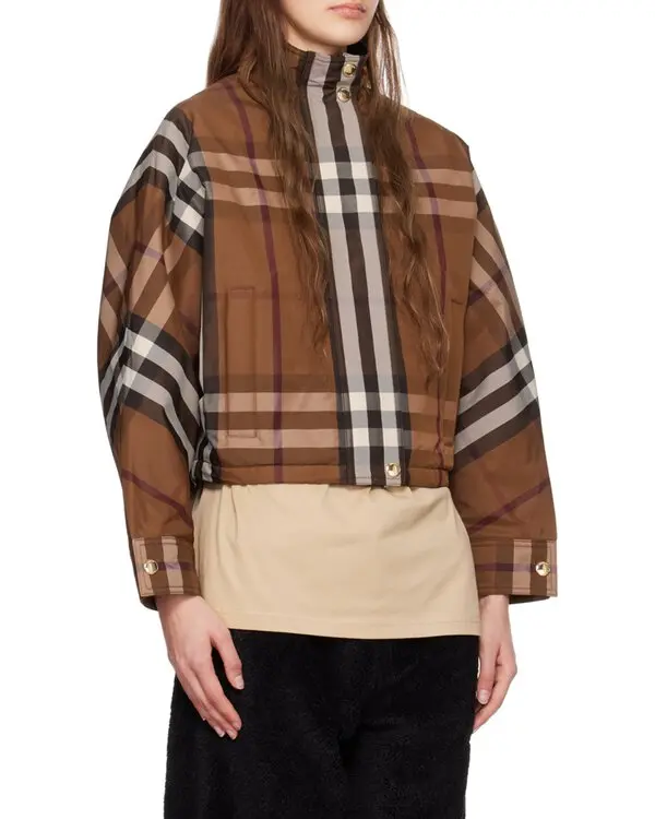Burberry Check Pattern Zip-up Jacket