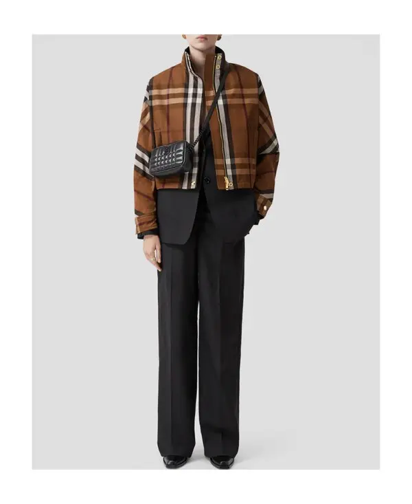 Burberry Check Pattern Zip-up Jacket