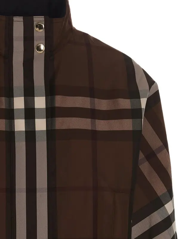 Burberry Check Pattern Zip-up Jacket