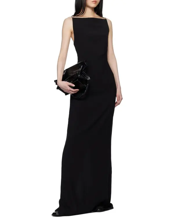 16Arlington Backless Crepe Gown With Slit
