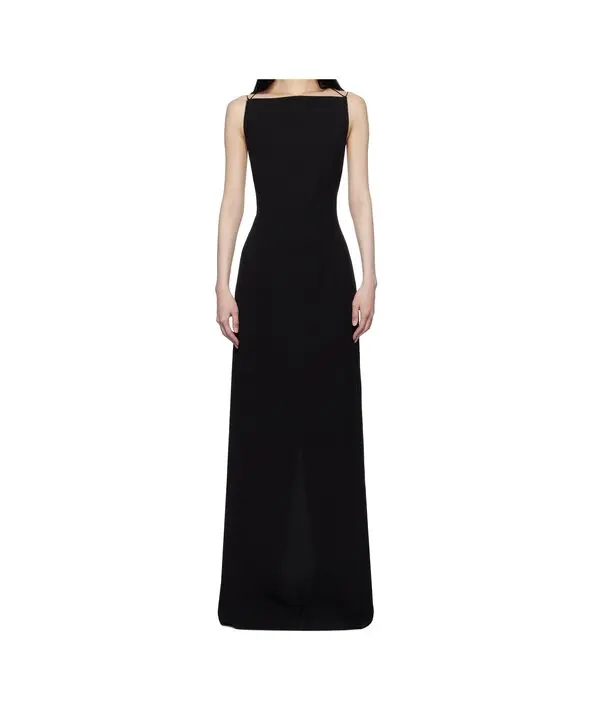 16Arlington Backless Crepe Gown With Slit