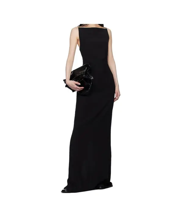 16Arlington Backless Crepe Gown With Slit