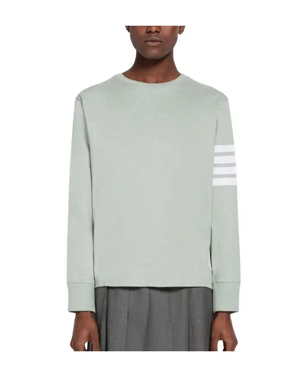 Thom Browne 4-bar Crewneck Sweatshirt - White