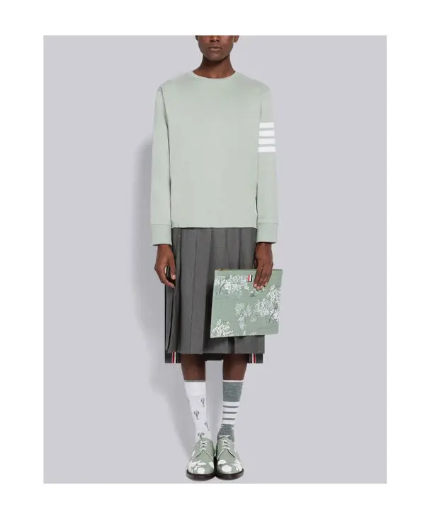 Thom Browne 4-bar Crewneck Sweatshirt - White