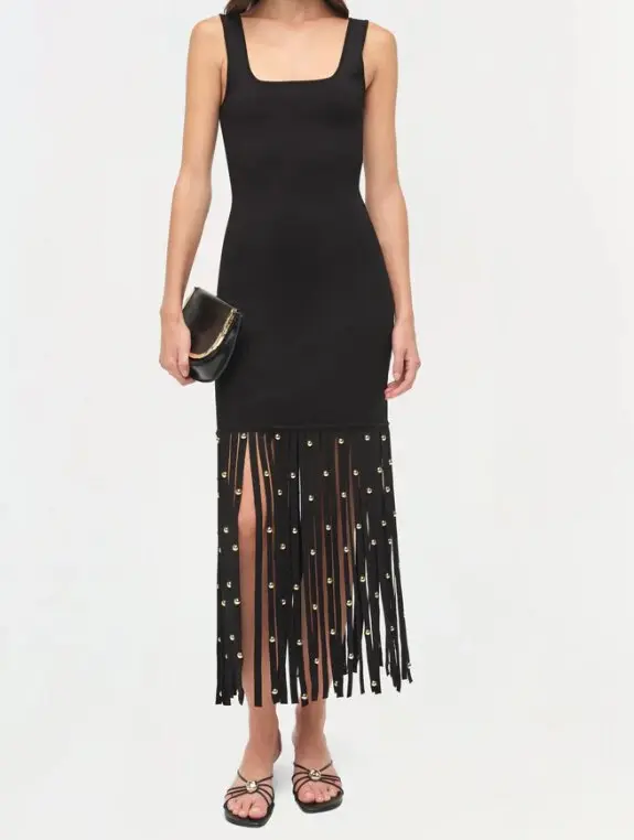 Simkhai Embellished Fringed Midi Dress