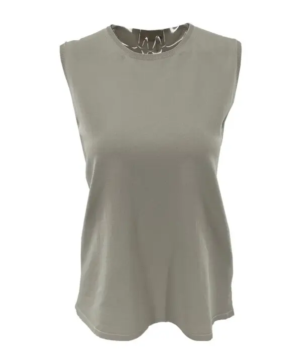 Max Mara Sleeveless Crewneck Top - Gray