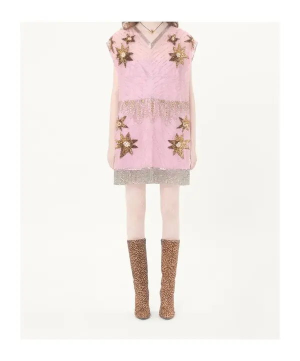 Valentino Garavani Embellished V-neck Dress