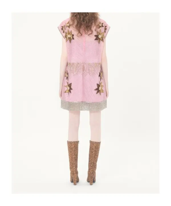 Valentino Garavani Embellished V-neck Dress