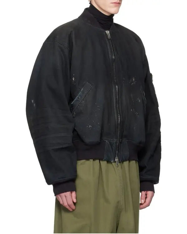 Balenciaga Distressed Bomber Jacket
