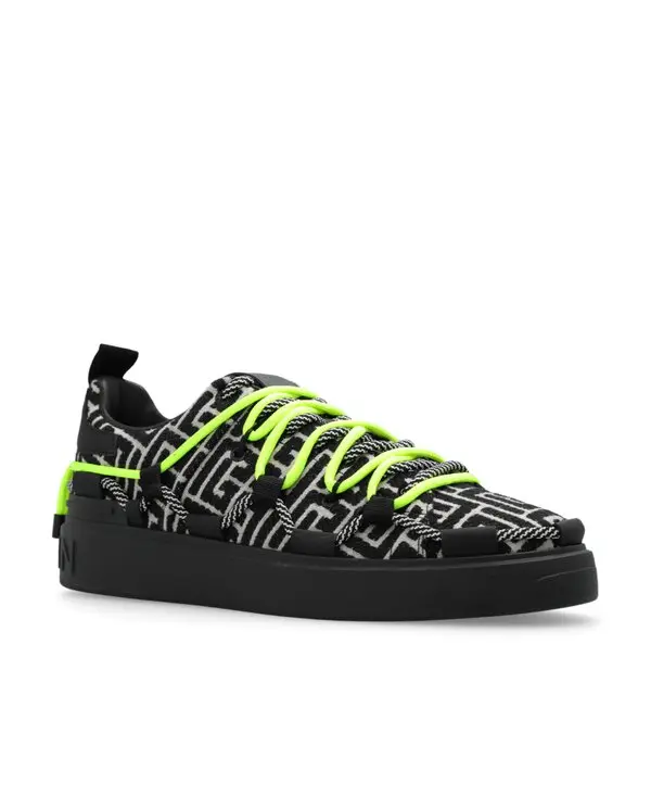 Balmain B-court Monogram Lace-up Sneakers