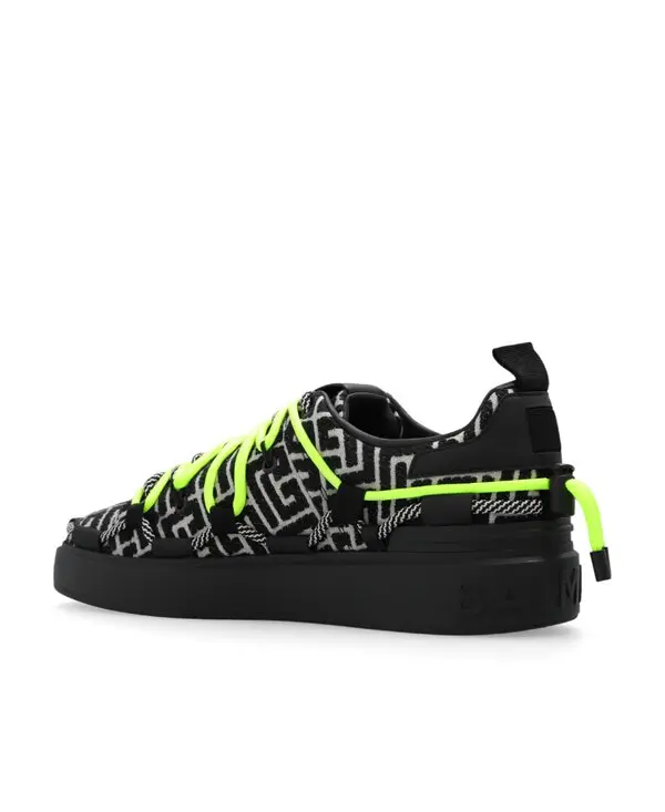 Balmain B-court Monogram Lace-up Sneakers