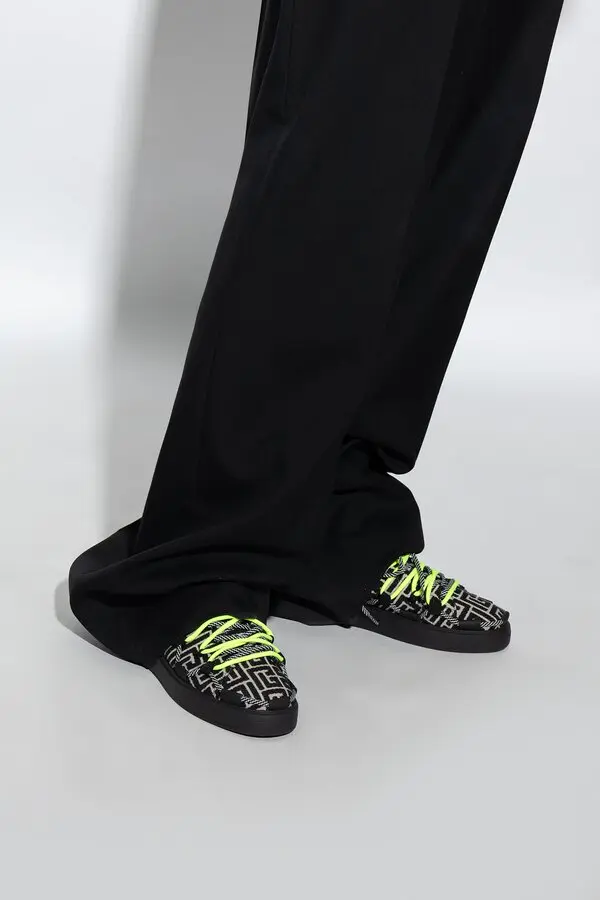 Balmain B-court Monogram Lace-up Sneakers