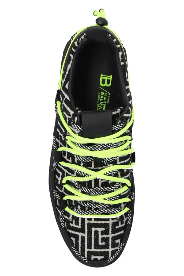 Balmain B-court Monogram Lace-up Sneakers