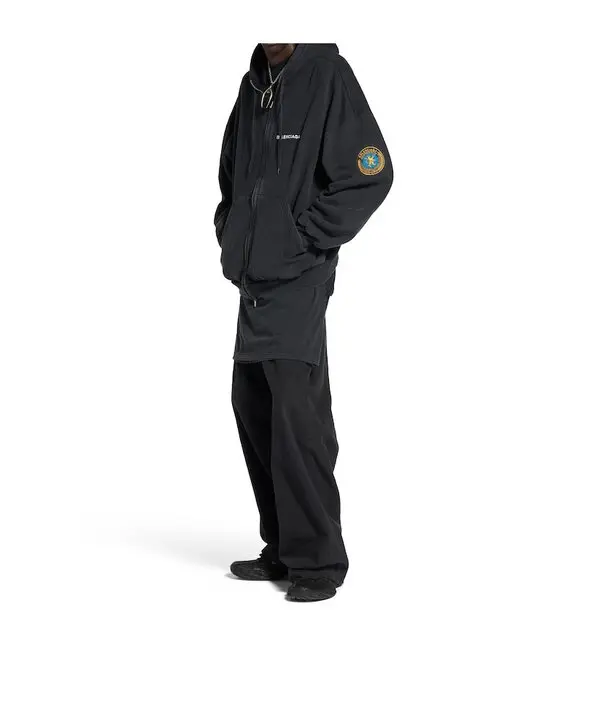 Balenciaga Uniform Patch Zip-up Hoodie