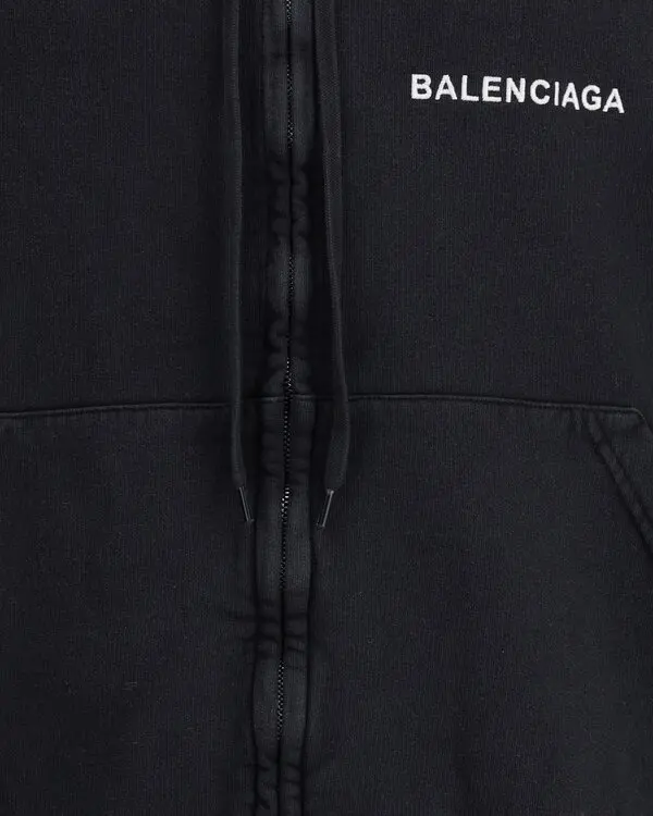 Balenciaga Uniform Patch Zip-up Hoodie
