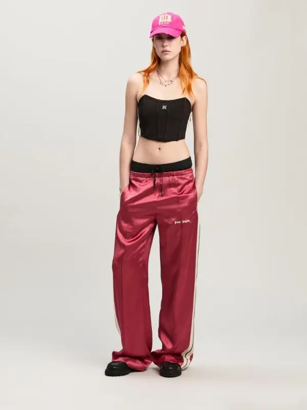 Palm Angels Logo Embroidered Straight Leg Pants