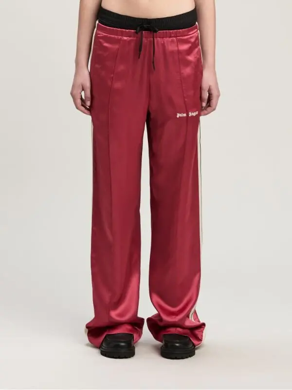 Palm Angels Logo Embroidered Straight Leg Pants