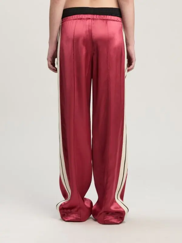 Palm Angels Logo Embroidered Straight Leg Pants