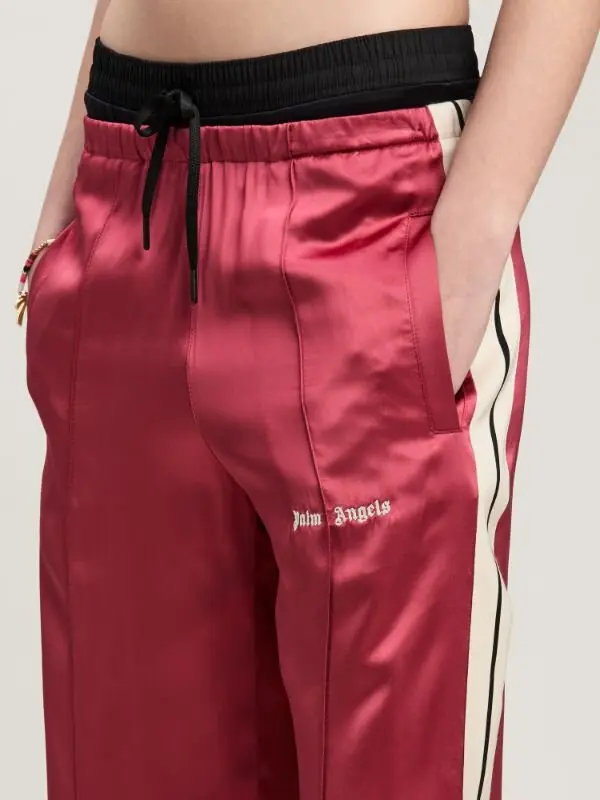 Palm Angels Logo Embroidered Straight Leg Pants