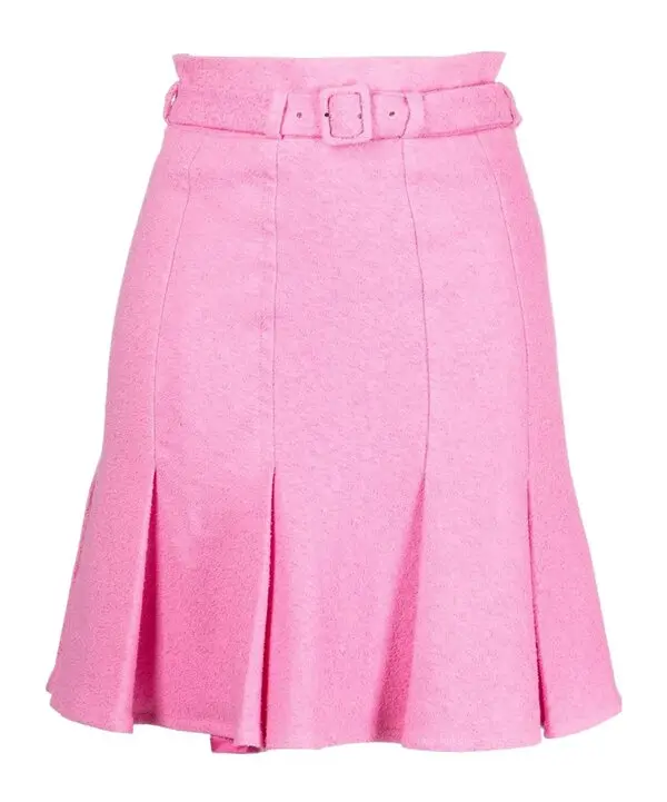 PATOU Belted A-line Skirt With Ruching - Pink