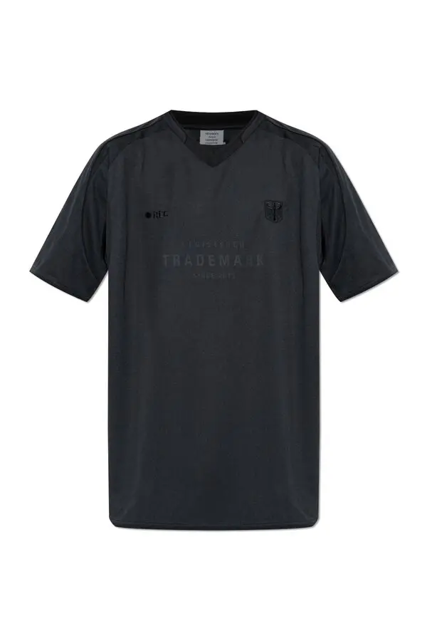 Vetements Logo Printed V-neck T-shirt