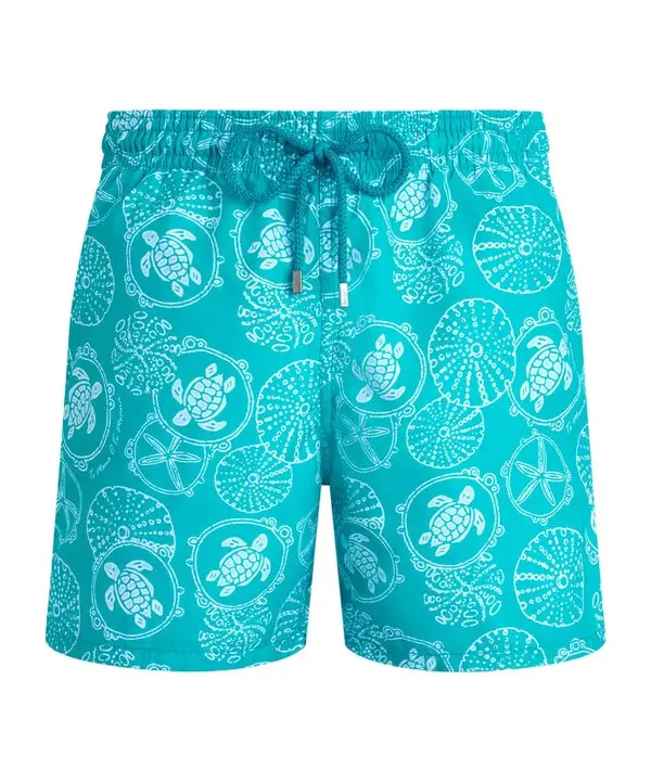 Vilebrequin Drawstring Swimming Trunks With Engraved Lettering - Blue