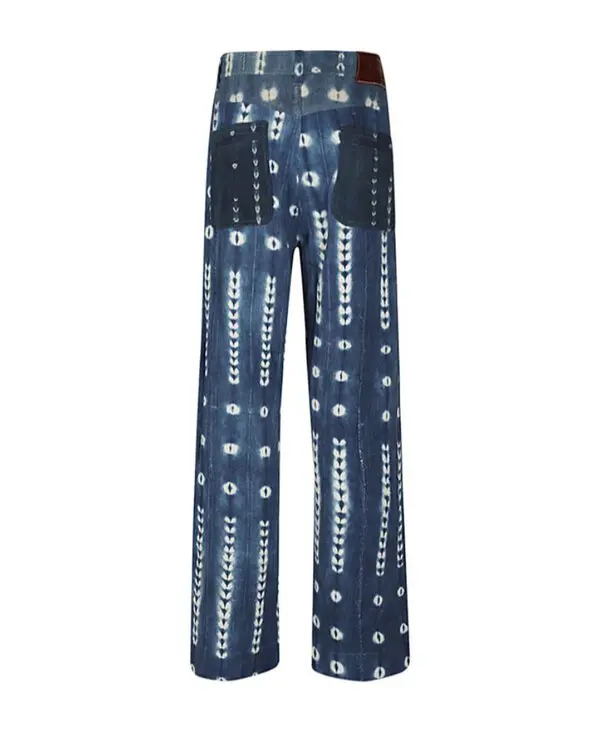 WALES BONNER Tie & Dye Wide Leg Jeans