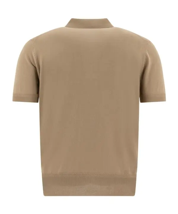 TOM FORD Fint Knit Polo Shirt - Light Brown