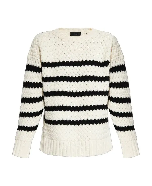 Alanui Striped Knitted Sweater With Logo Detail