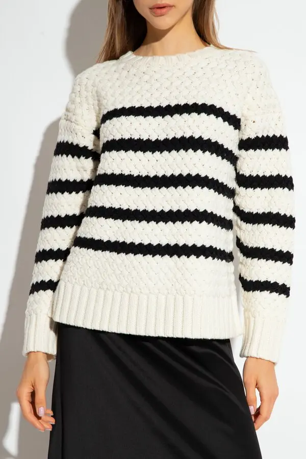 Alanui Striped Knitted Sweater With Logo Detail