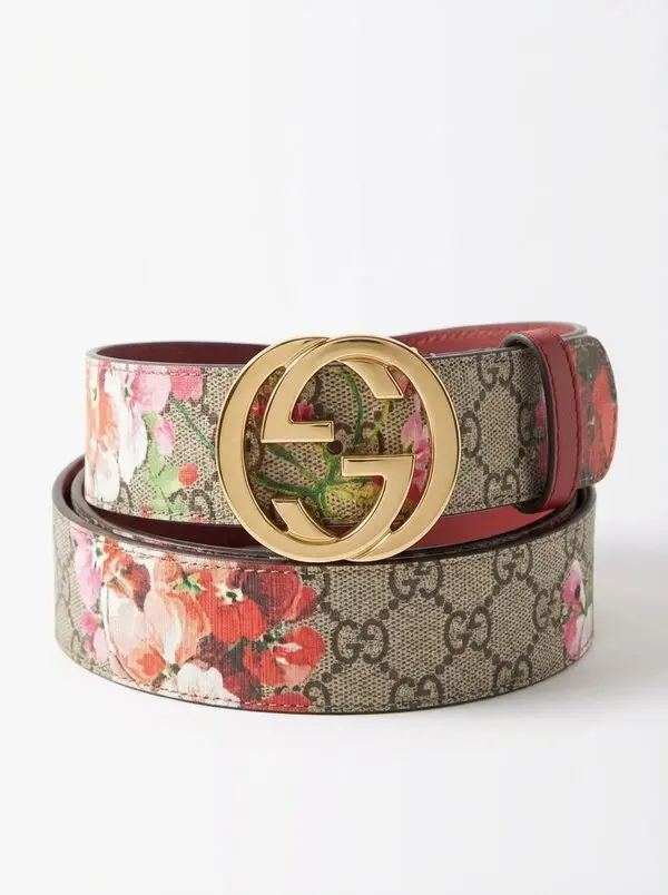 Gucci Gg Blooms Flower Belt - Nude