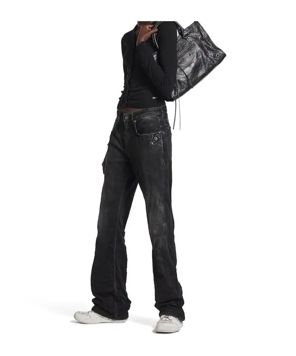 Balenciaga City Straight-leg Jeans - Black