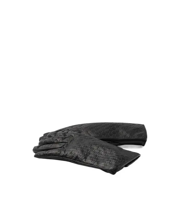 Gucci Embossed Gg Leather Gloves