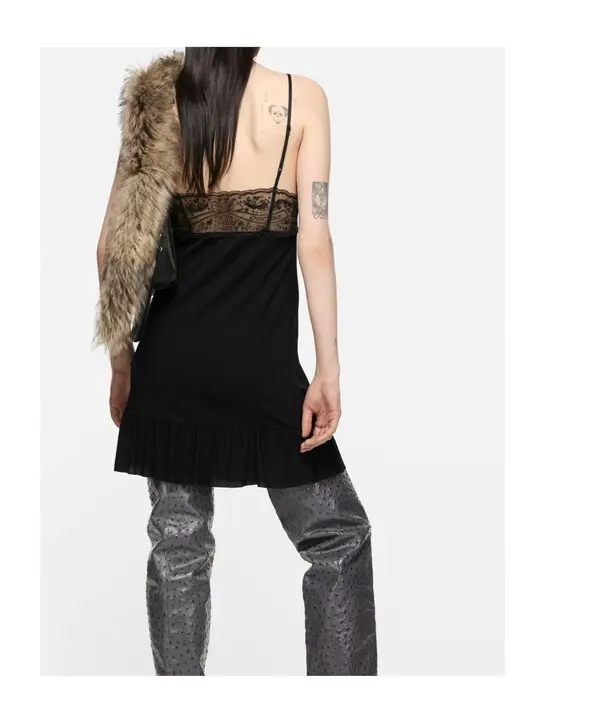 Acne Studios Lace Trim Mini Dress