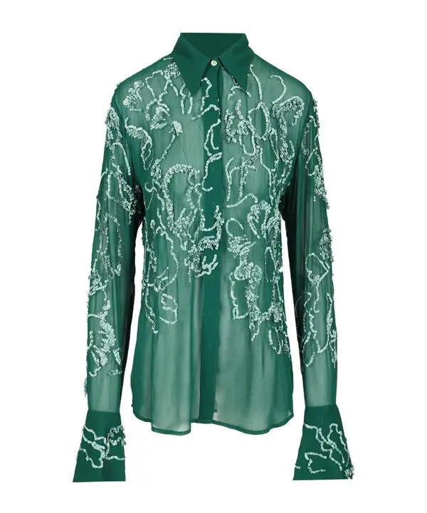 Dries Van Noten Long-sleeved Sequined Shirt