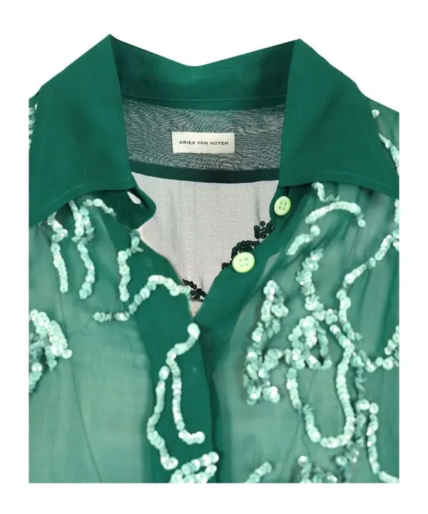 Dries Van Noten Long-sleeved Sequined Shirt