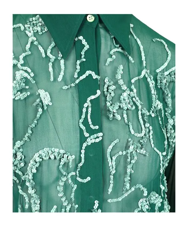 Dries Van Noten Long-sleeved Sequined Shirt