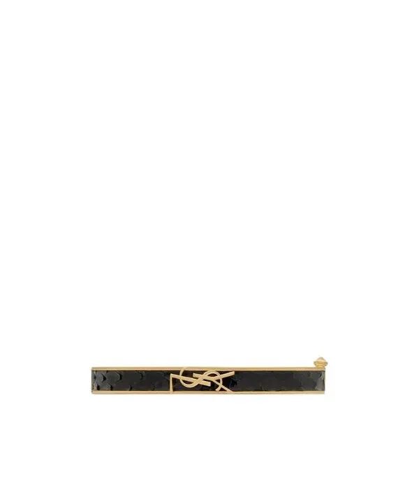 Saint Laurent Opyum Logo Plaque Bracelet - Black