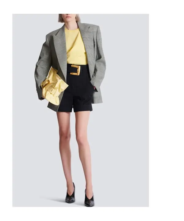 Balmain Draped T-shirt With Embroidered Logo - Yellow