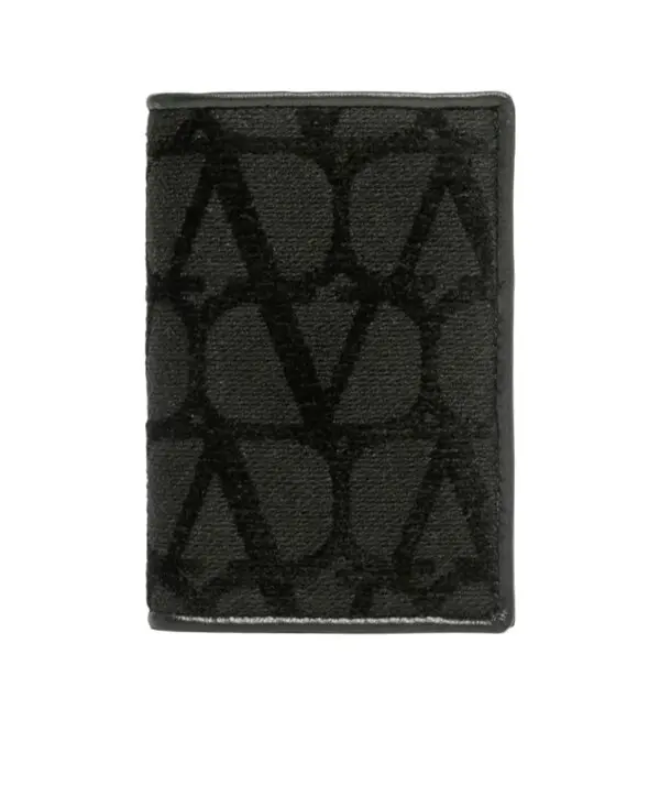 Valentino Garavani Toile Iconographe Bi-fold Cardholder - Black