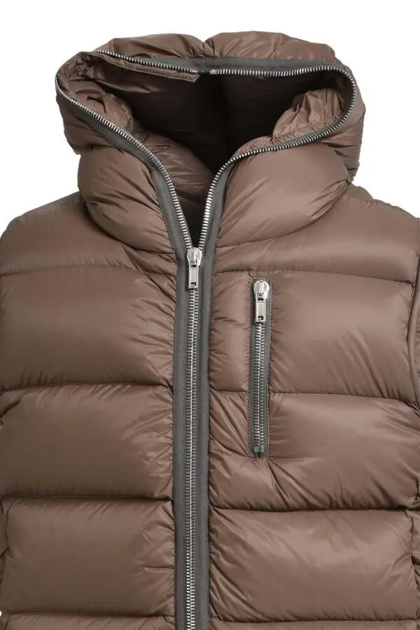 Rick Owens Quilted Hooded Down Gilet - Brown