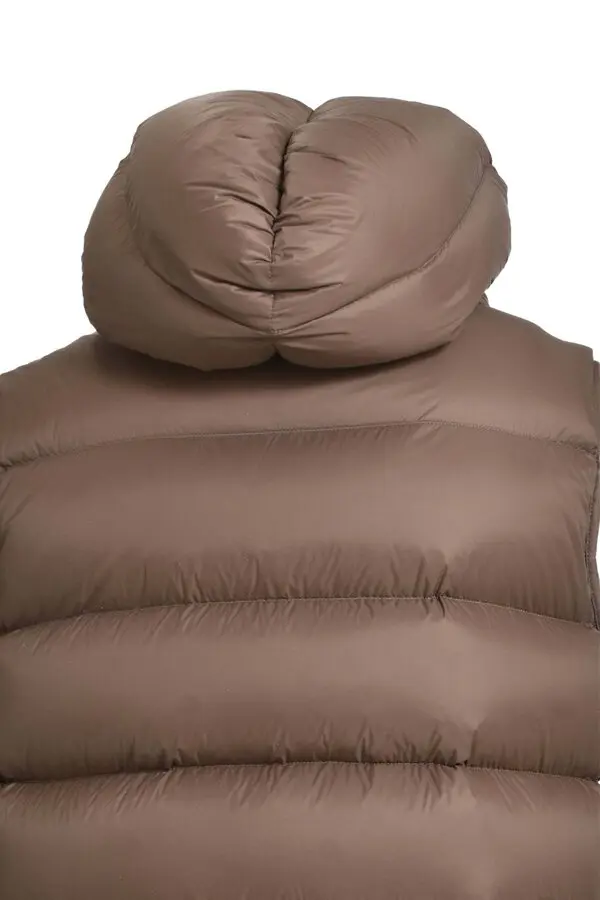 Rick Owens Quilted Hooded Down Gilet - Brown