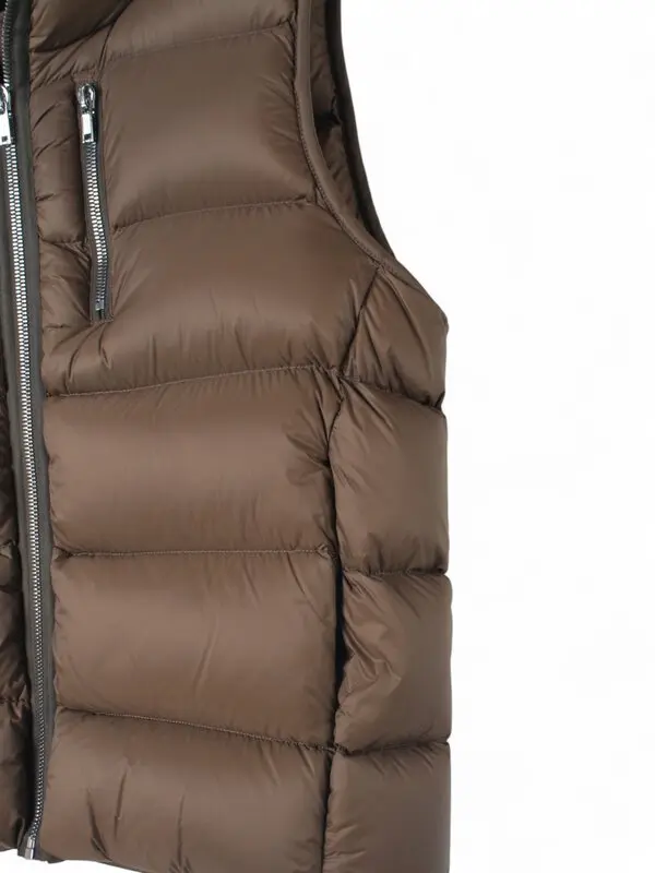 Rick Owens Quilted Hooded Down Gilet - Brown