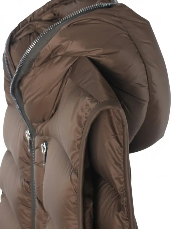 Rick Owens Quilted Hooded Down Gilet - Brown