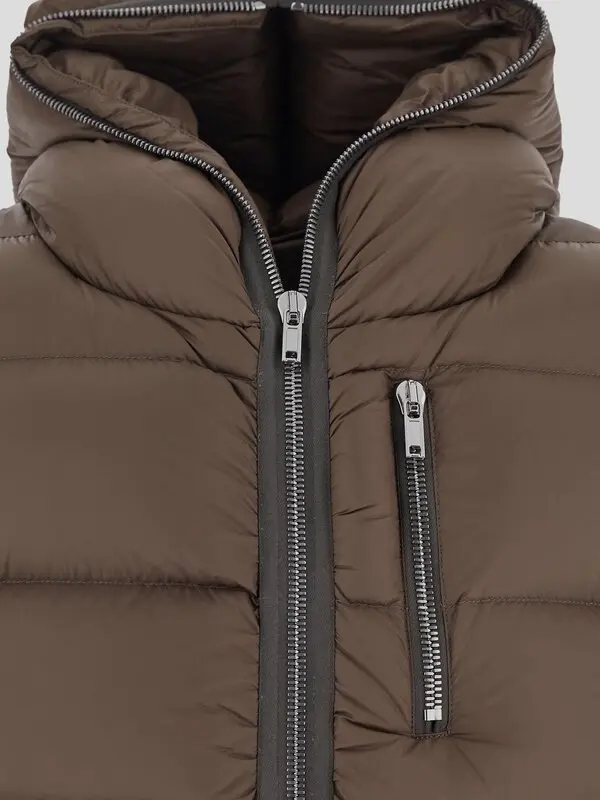 Rick Owens Quilted Hooded Down Gilet - Brown