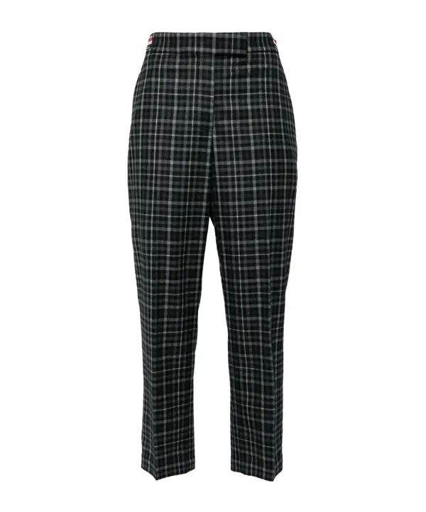 Thom Browne Plaid-check Tailored Trousers - Black
