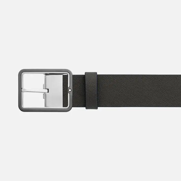 Montblanc Square Reversible Buckled Belt - Black