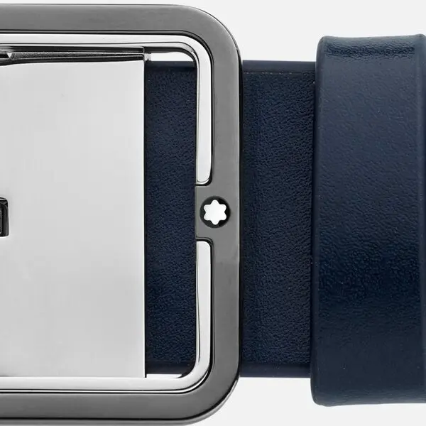 Montblanc Square Reversible Buckled Belt - Black