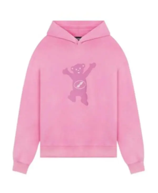 We11Done Logo Print Cotton Hoodie - Pink