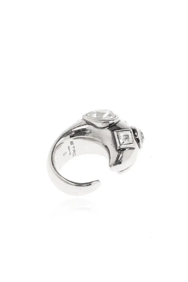 Etro Embellished Ring With Logo Detail